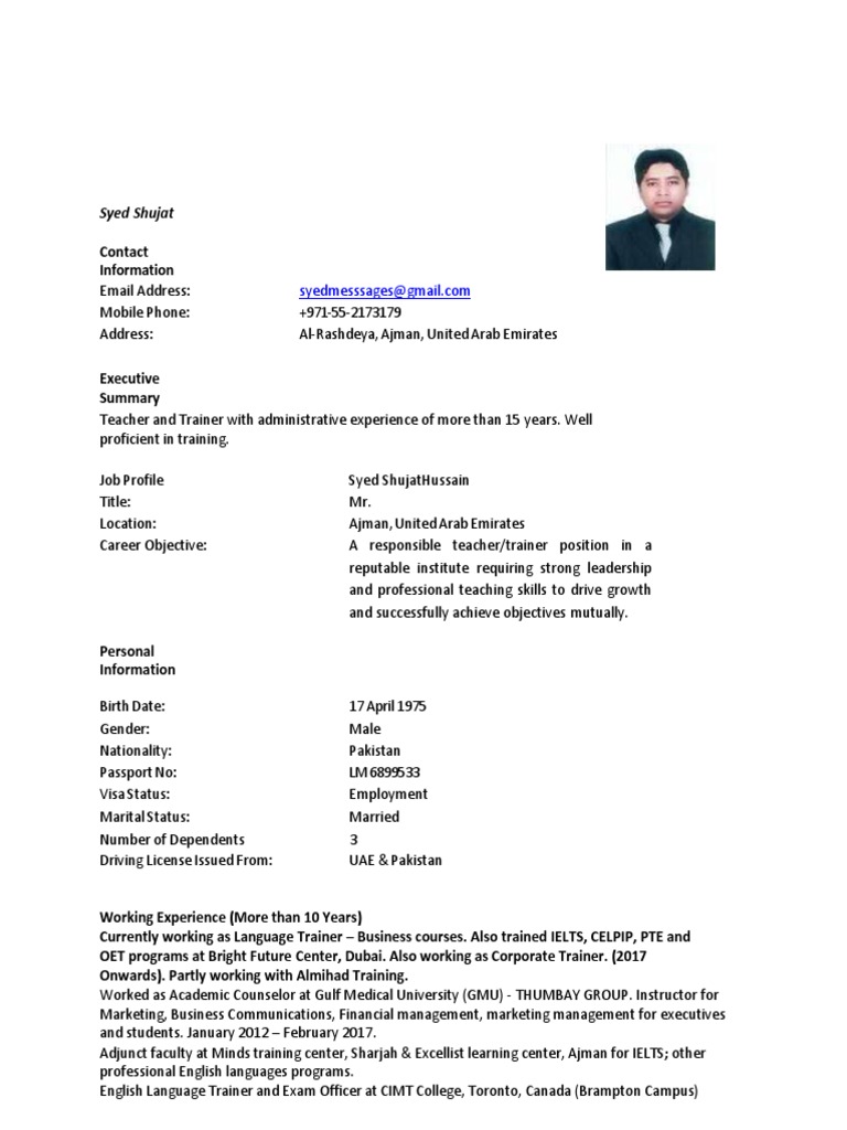 Trainer CV SSY - 2022 CV | PDF | Career & Growth | Business