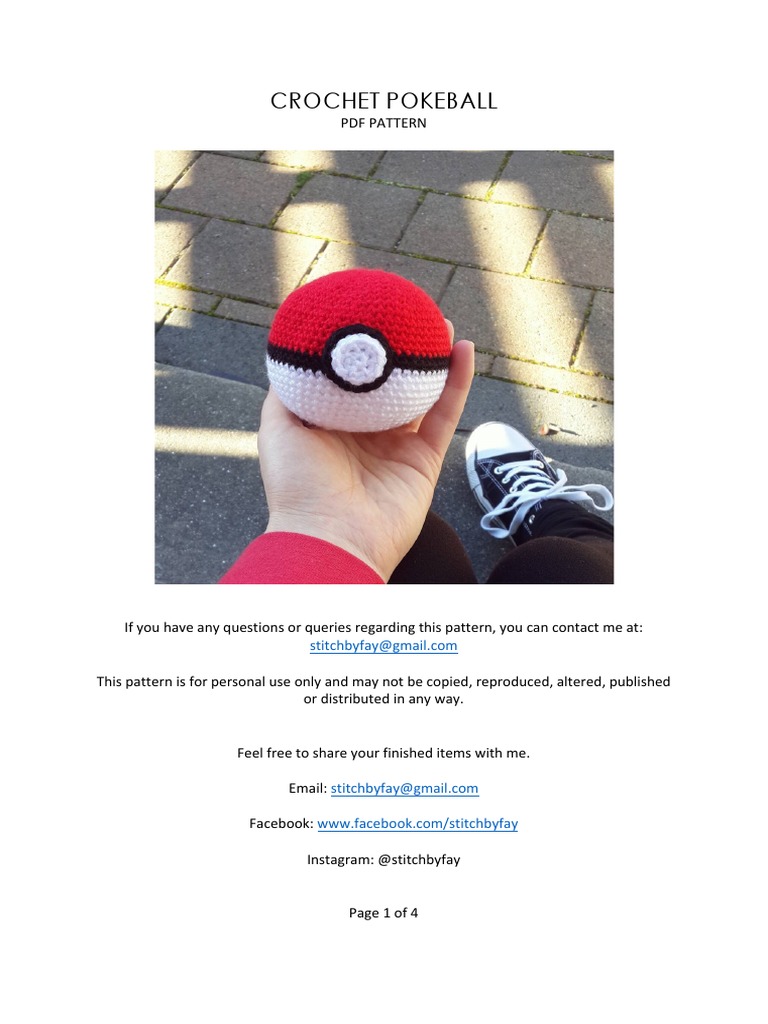 Crochet Pokeball Pattern | PDF | Crochet | Folk Art