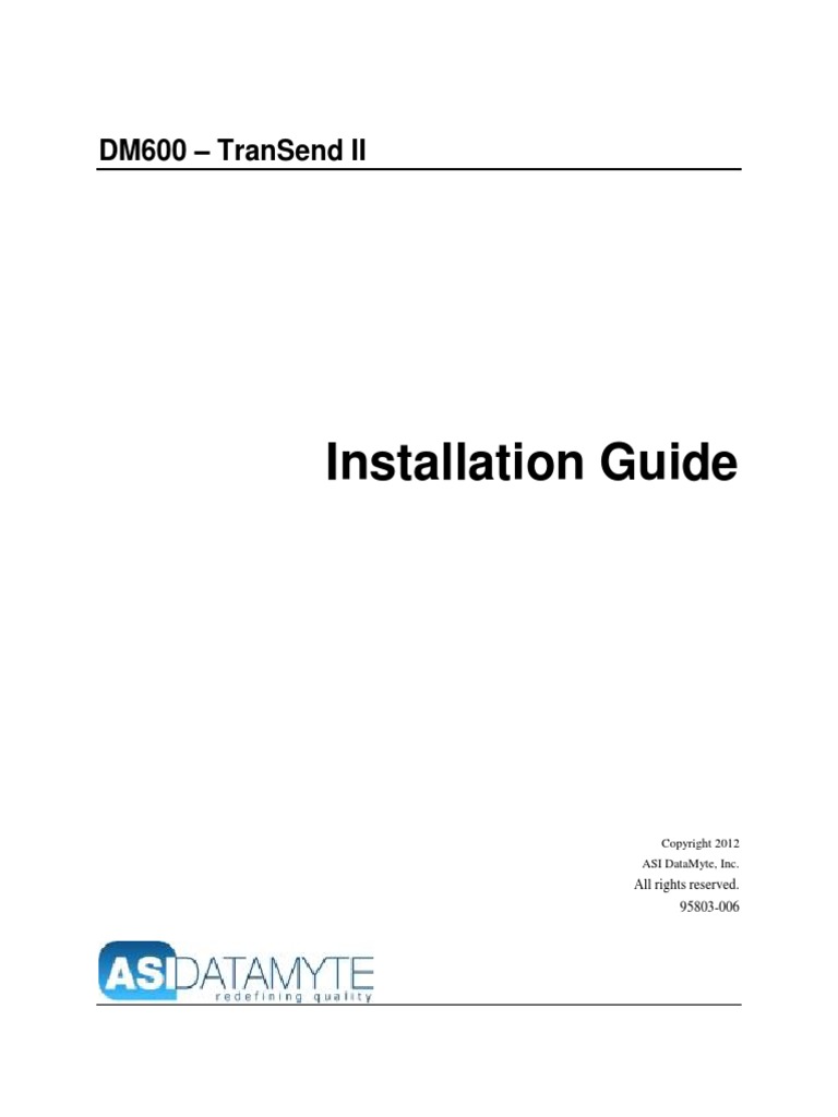 DM600 - TranSend II Installation Guide | PDF | Installation (Computer ...