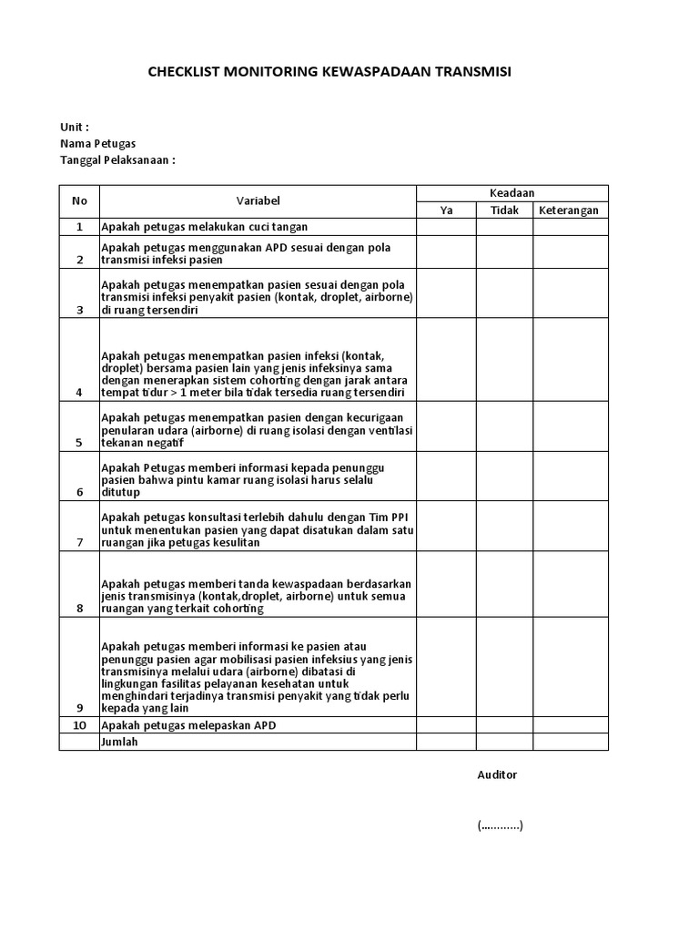 Ceklis Transmisi | PDF