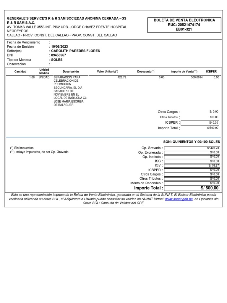 PDF Boletaeb01 32120521474174 | PDF
