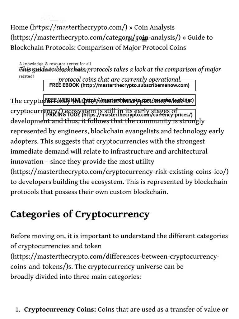 Guide To Blockchain Protocols: Comparison of Major Protocol Coins | PDF ...