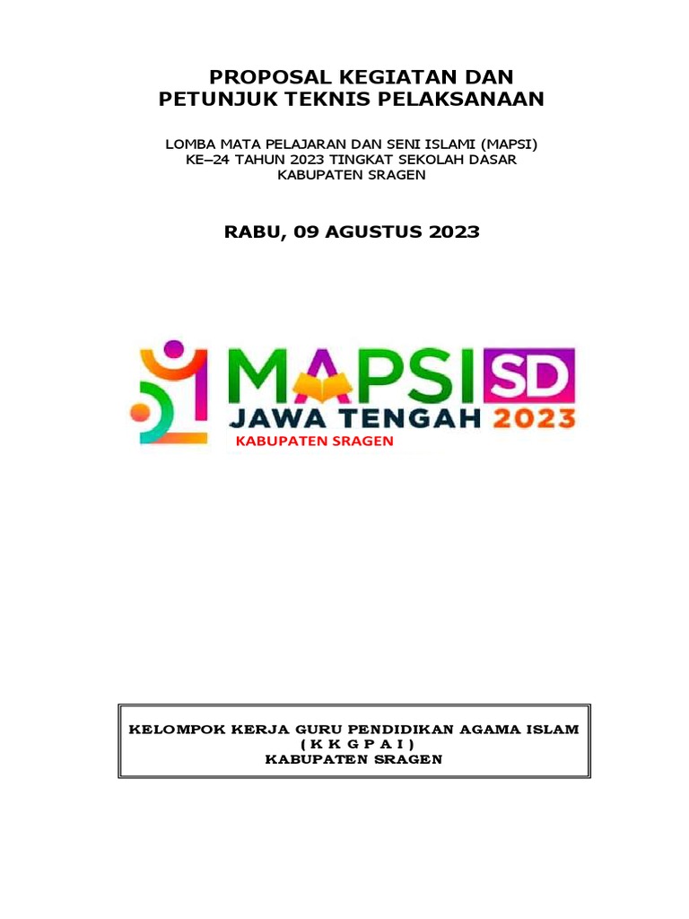 Proposal Mapsi Kab 2023 New | PDF | Karier & Perkembangan