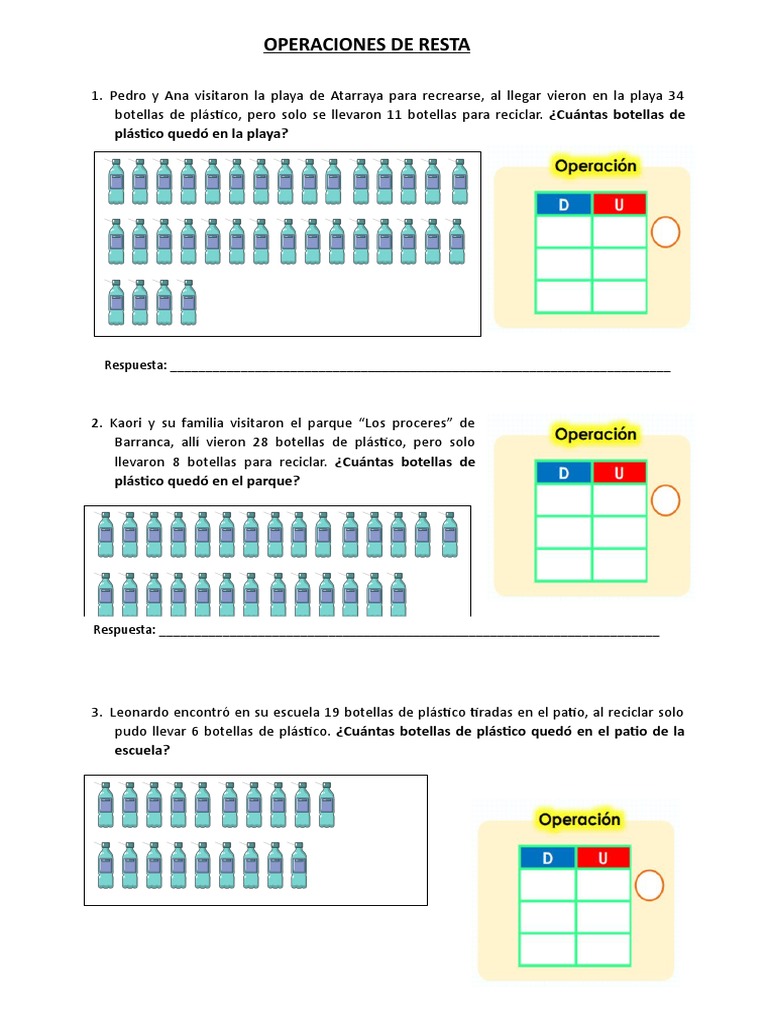 Operaciones de Resta | PDF