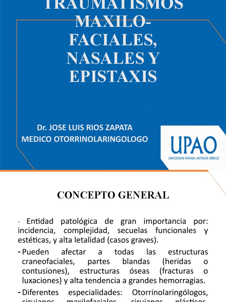 traumatismo maxilofacial, fractura nasal y epistaxis | PDF | Lesión | Enfermedades y trastornos