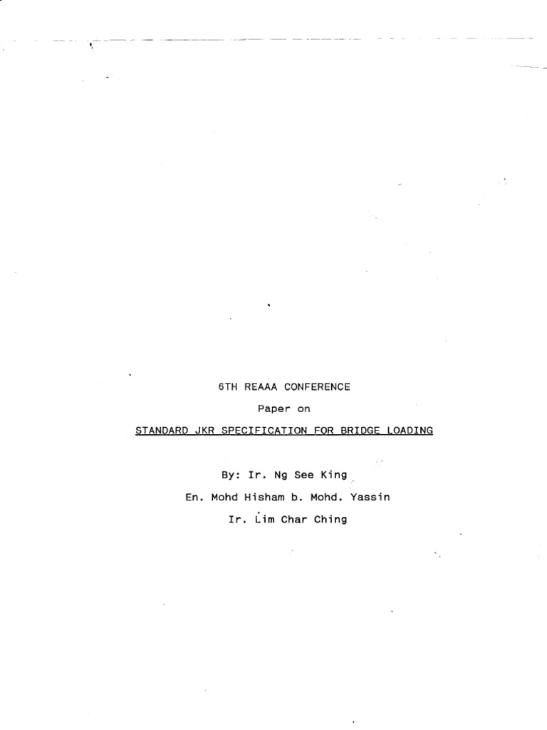 Standard JKR Spec For Bridge Loading | PDF | Home & Garden