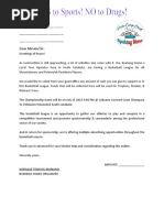 Basketball Solicitation Letter Sample | PDF | Sports & Recreation