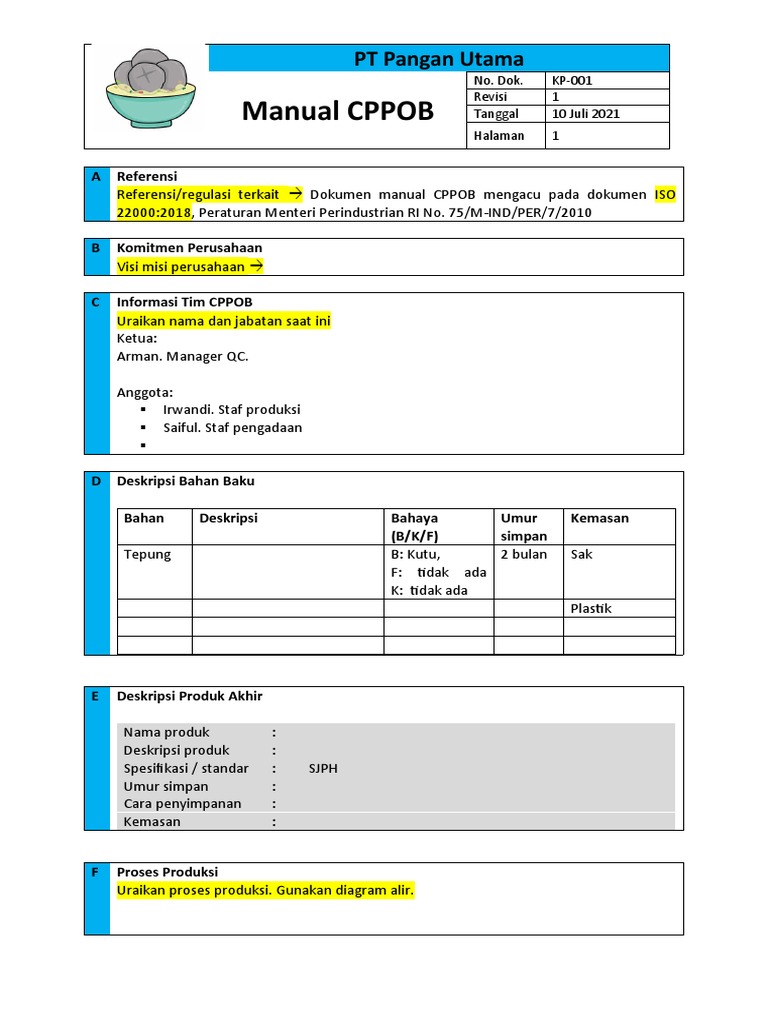 GMP Manual Template | PDF | Teknologi & Rekayasa