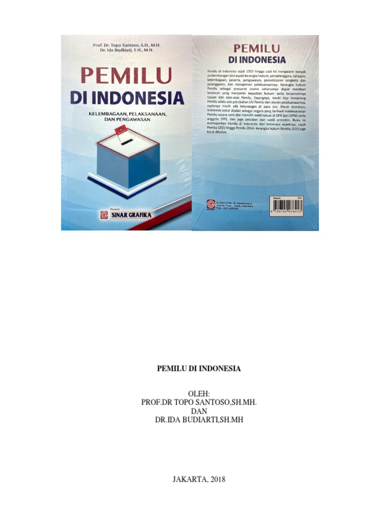 (Buku) Pemilu Di Indonesia Kelembagaan, Pelaksanaan Dan Pengawasan - Prof. Topo Santoso Dan Dr ...