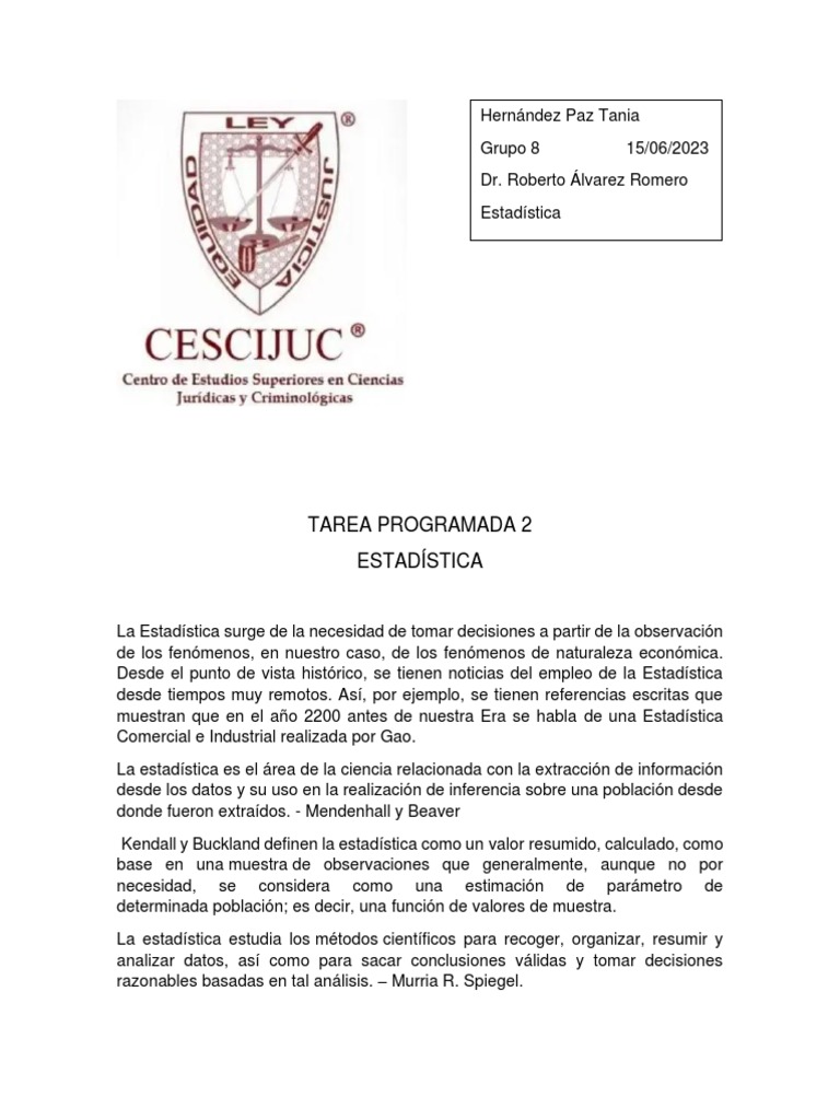 Tarea Programada 2 | PDF | Estadísticas | Asiria