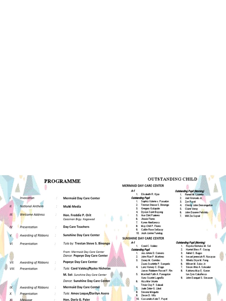 Day Care Awarding Programme | PDF