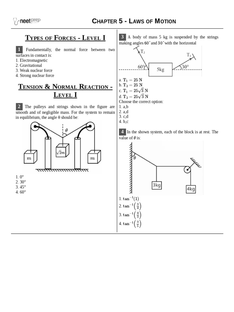 Chapter 5 - Laws of Motion-1 | PDF | Force | Friction