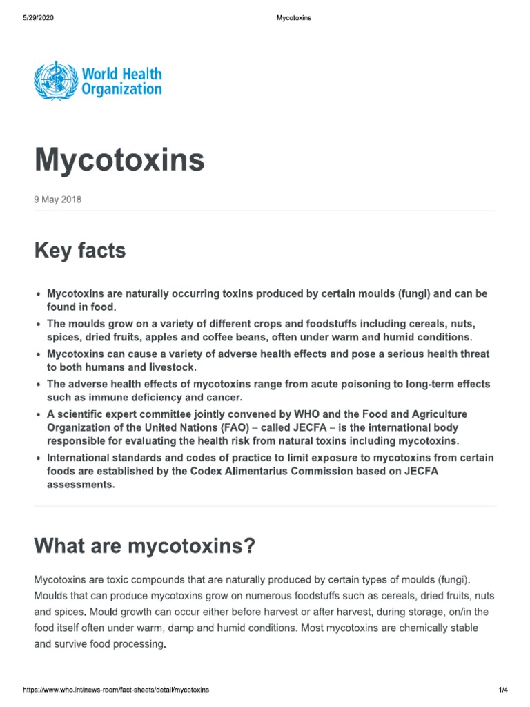 Mycotoxins - WHO | PDF