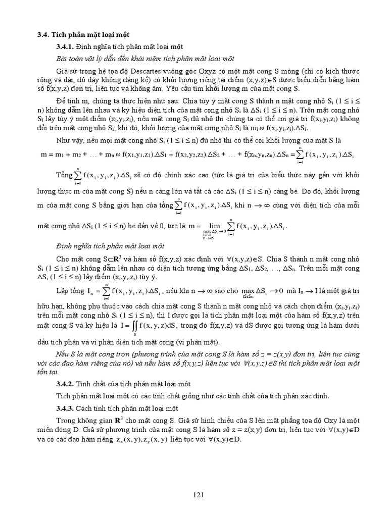 Giai Tich 2. Chuong 3 Phan Tich Phan Mat | PDF