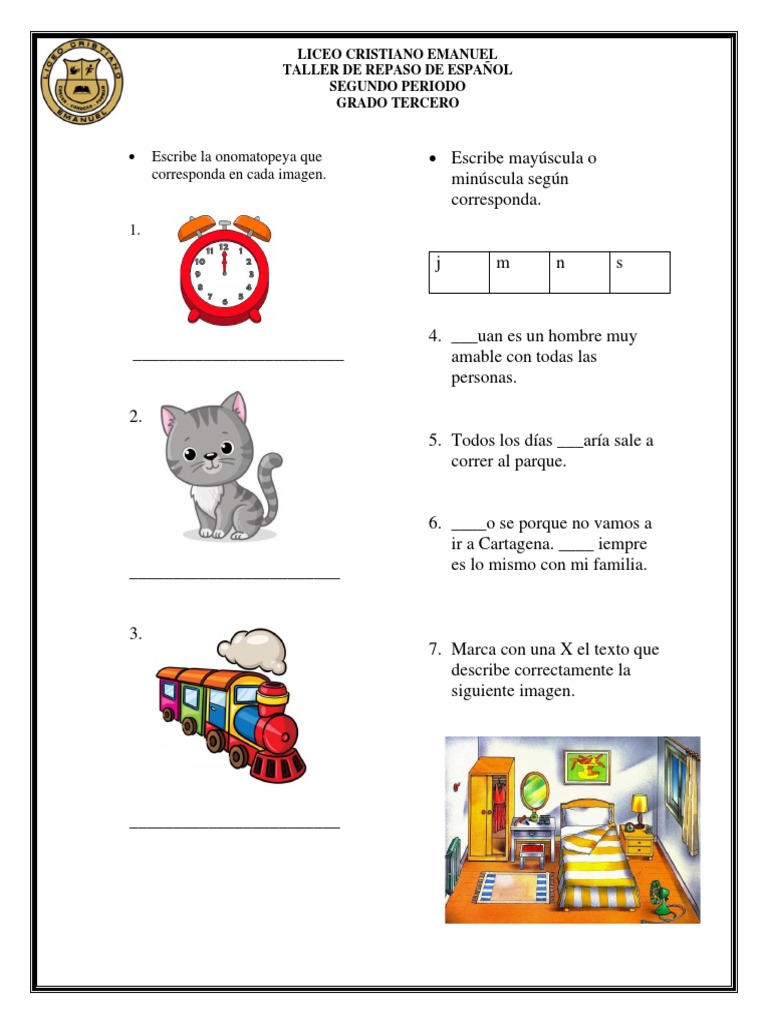 Taller de Español Grado Tercero | PDF