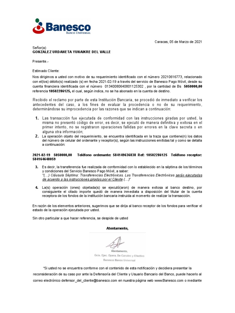 1 - Carta Req 20210616773 | PDF | Bancos | Transferencia bancaria