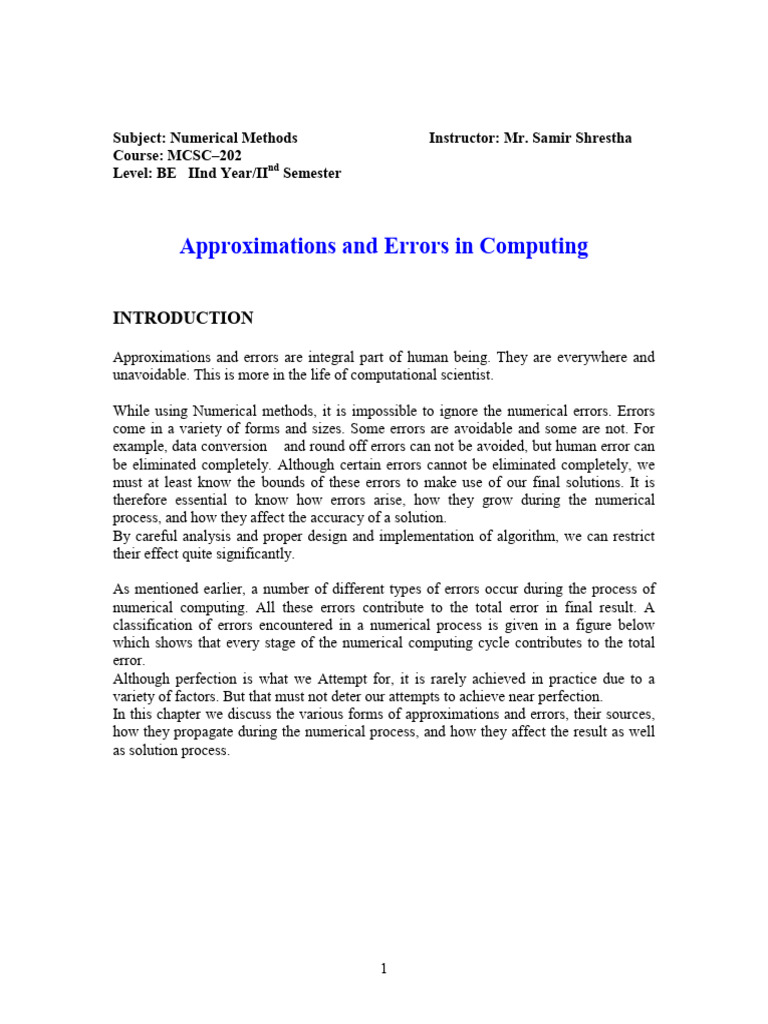 Approximations and Errors | PDF | Significant Figures | Numbers