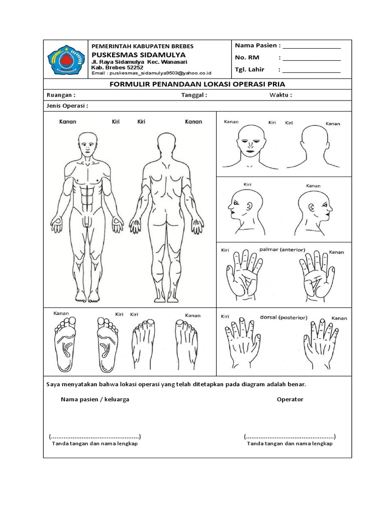 formulir tepat lokasi operasi pria | PDF