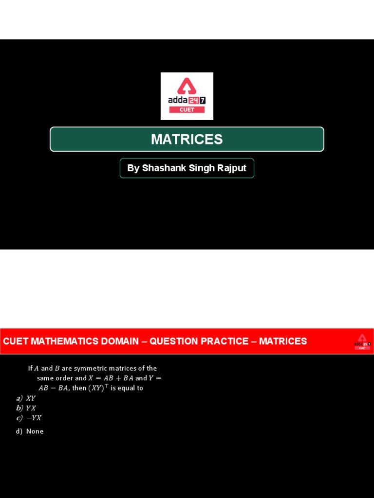 Chapter 3 Matrix | Download Free PDF | Matrix (Mathematics) | Algebra Chapter 3 Matrix | Download Free PDF | Matrix (Mathematics) | Algebra