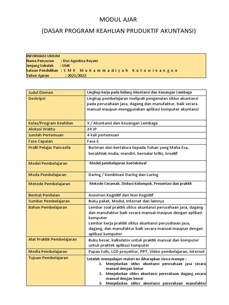 Modul Ajar DPK | PDF