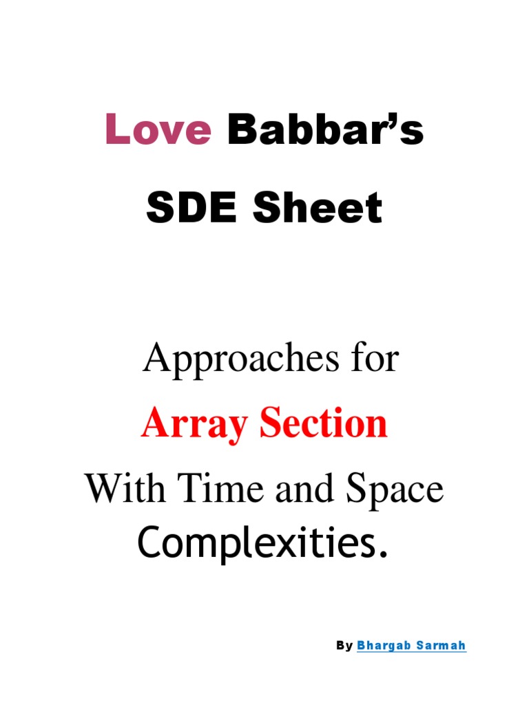 Love Babbar's Array Section | PDF | Permutation | Software Engineering