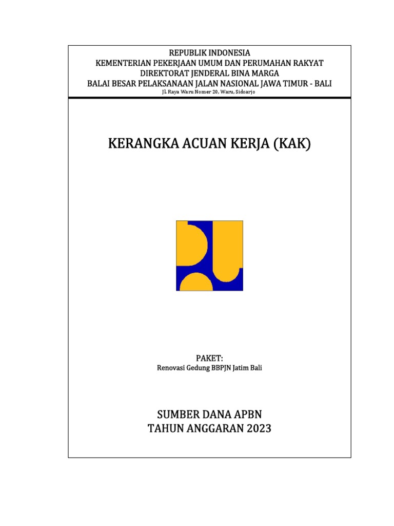 Kak Renovasi Gedung BBPJN Jatim Bali | PDF Kak Renovasi Gedung BBPJN Jatim Bali | PDF