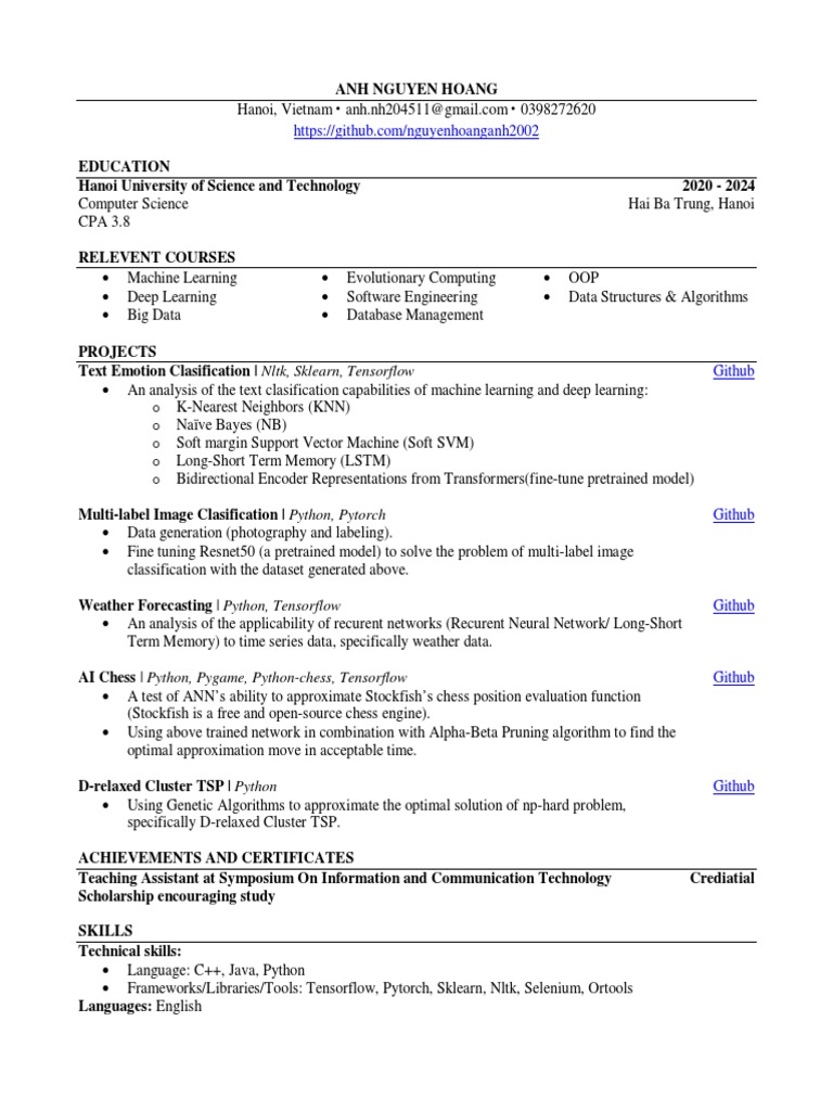 MAKE A COPY OF THE DOC - Harvard CV Template | PDF | Machine Learning ...