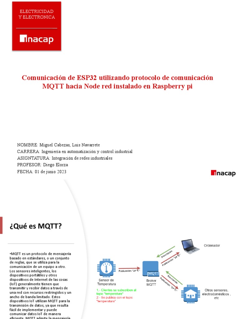 Presentacion MQTT 1 de Junio 2023 | PDF | Internet de las Cosas | Raspberry Pi