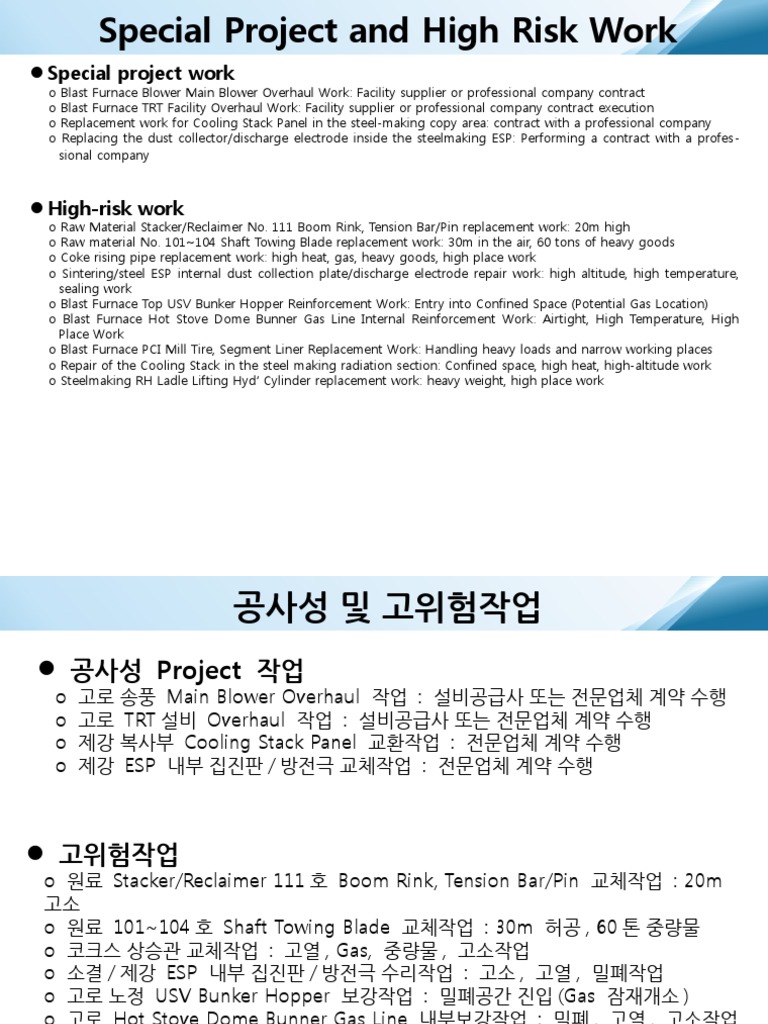 (Sample) Special Project and High Risk Work | PDF