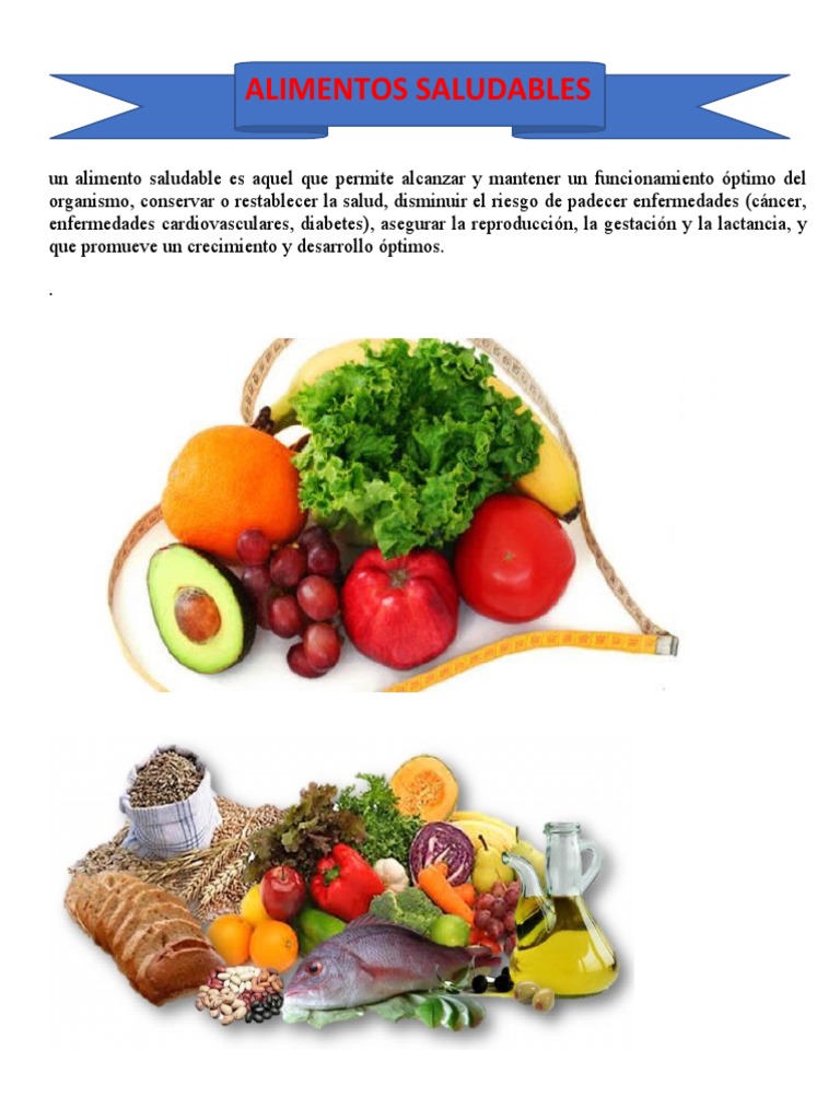 Alimentos Saludables y No Saludables | PDF | Salud y bienestar