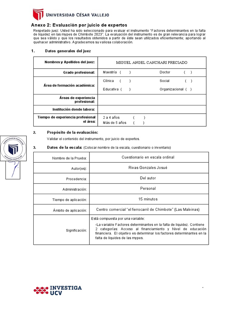 Formato Evaluación Por Juicio de Expertos | PDF | Educación financiera ... Formato Evaluación Por Juicio de Expertos | PDF | Educación financiera ...