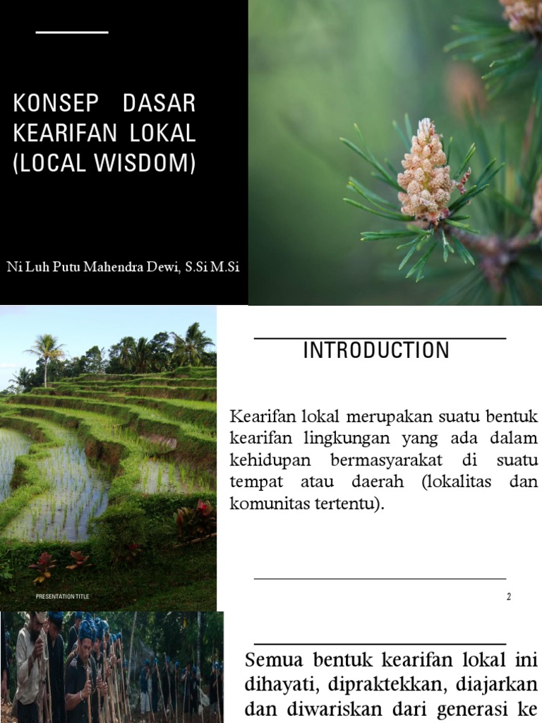 Minggu 9 - Konsep Dasar Kearifan Lokal (Local Wisdom) | PDF
