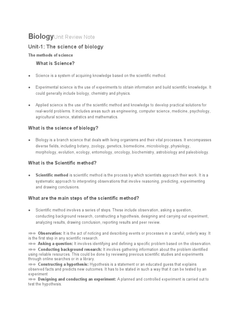 Biology11Unit Review Note | PDF | Enzyme Inhibitor | Enzyme