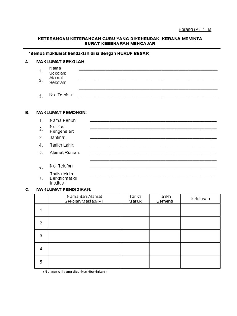 5 Pengesahan PGB Permohonan Permit Mengajar | PDF