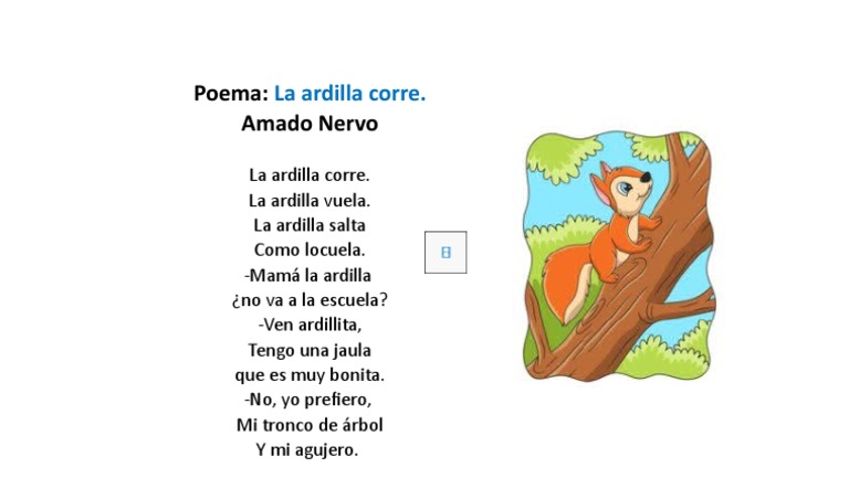 Poema infantil: La ardilla corre | PDF