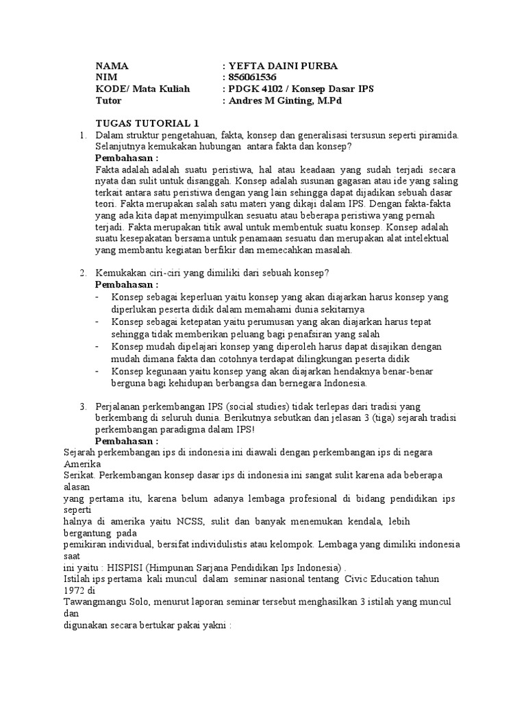 Tugas Tutorial 1 IPS | PDF