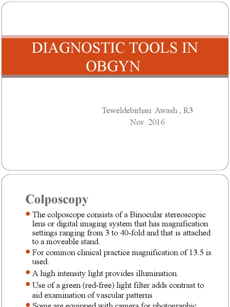 Diagnostic Tools in Obgyn | PDF | Human Reproduction | Gynaecology