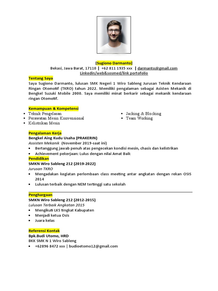 Contoh CV FIX | PDF