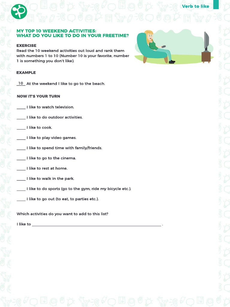 My Top 10 Weekend Activities | PDF | Self-Improvement | Wellness