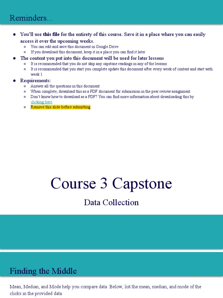 Course 3 Capstone Deck TEMPLATE | PDF | Hypothesis | Scatter Plot