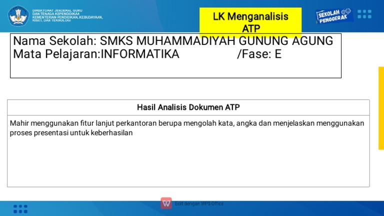 LK Koneksi Antar Materi - Analisis ATP-1 | PDF