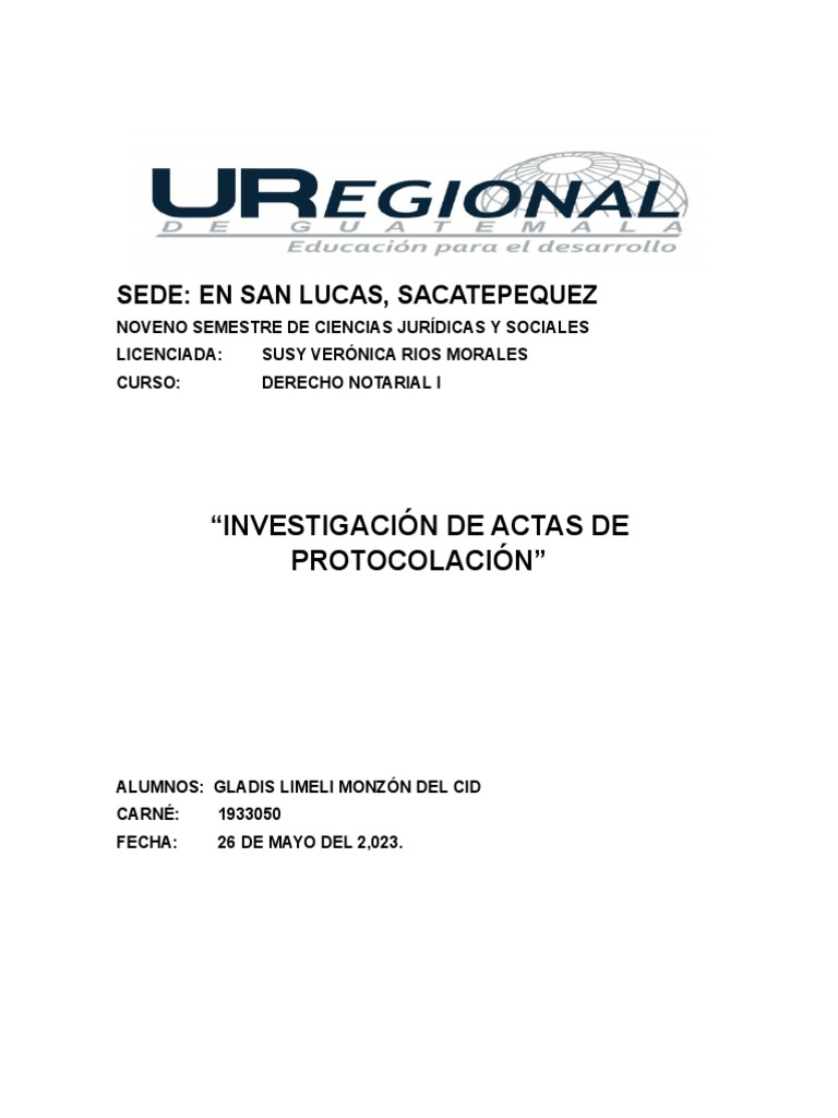 A2+ACTAS+DE+PROTOCOLACION +Gladis+Monzón | PDF | Gobierno | Derecho ...
