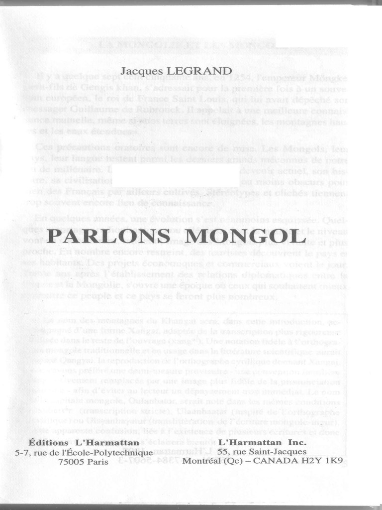 Parlons Mongol | PDF