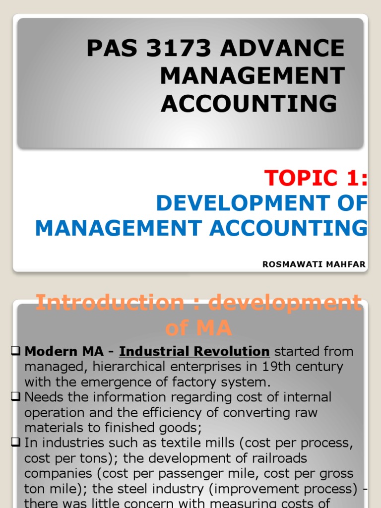 Lecture 2 Development of Ma | PDF | Management Accounting | Accounting