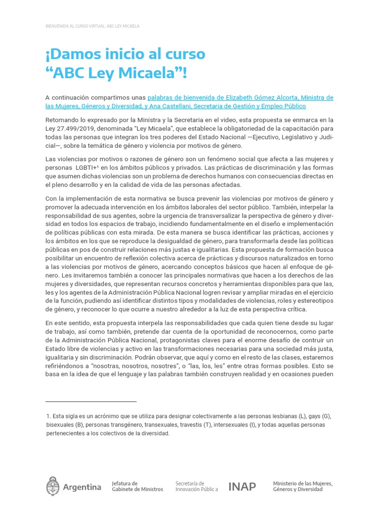 Curso Virtual ABC Ley Micaela | PDF | Género | Estudios de género