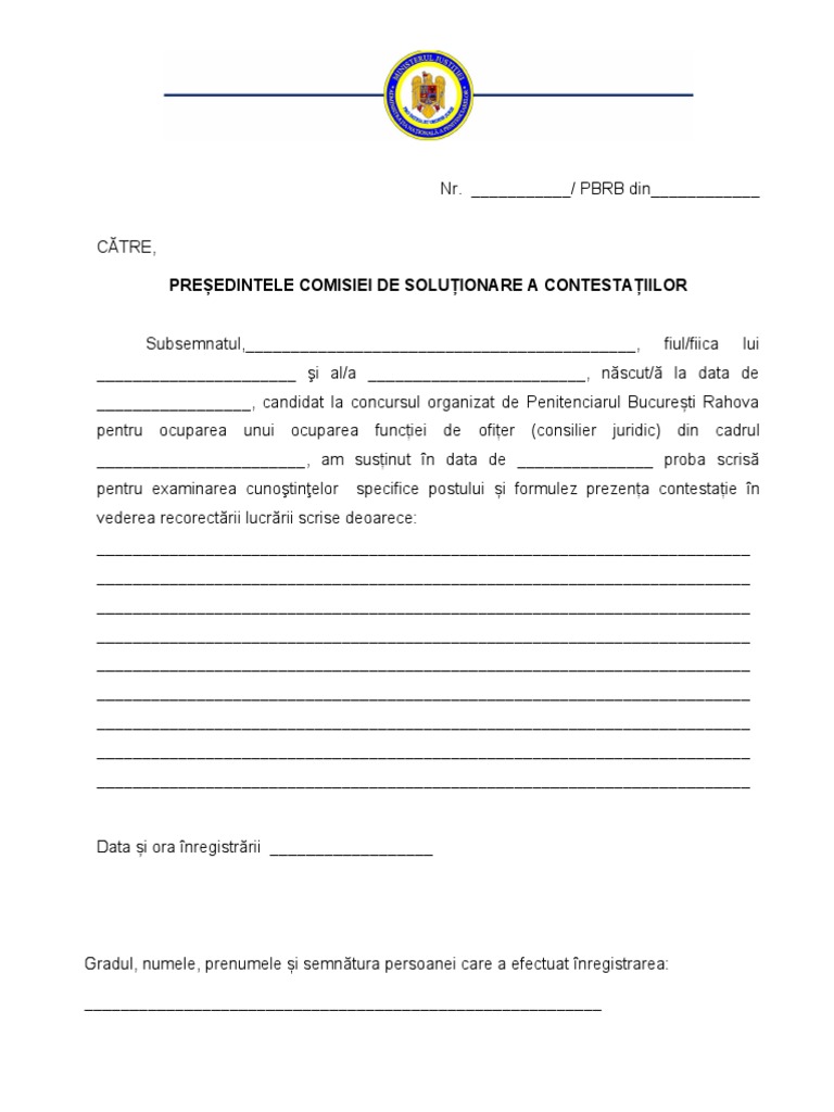 Model CONTESTATIE Proba Scrisa | PDF