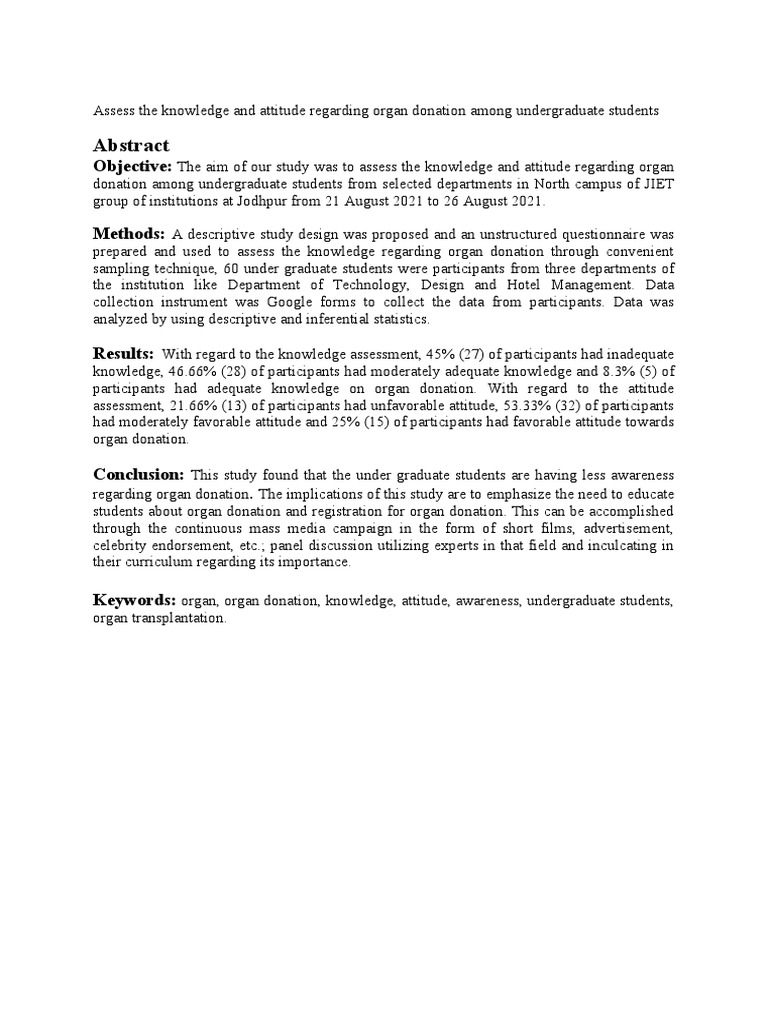 Abstract Organ Donation | PDF