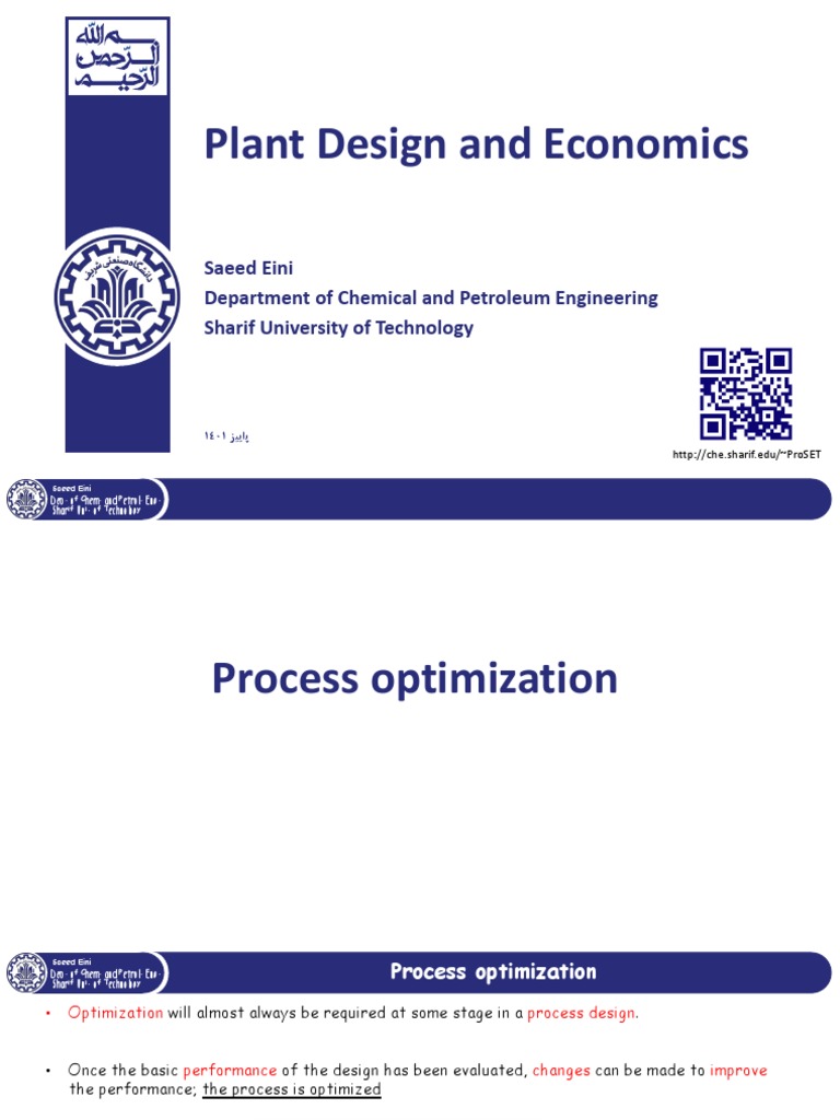 04 Plant Design and Economics Process Optimization R02 | Download Free ...