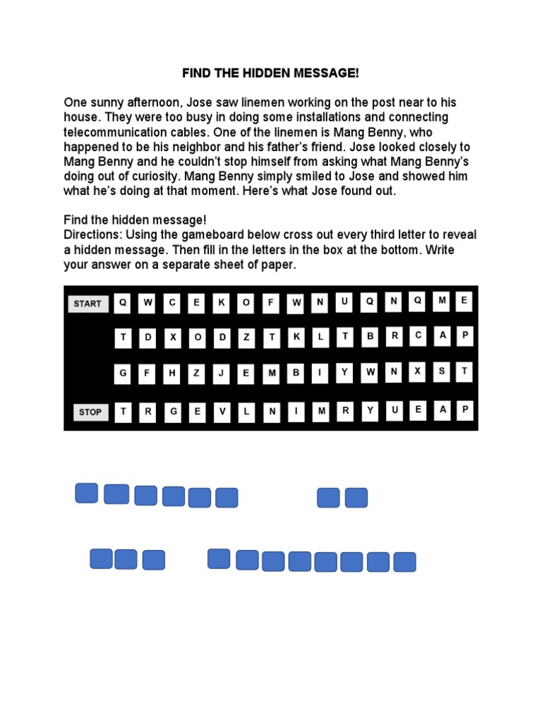 Discover the Hidden Message Game | PDF