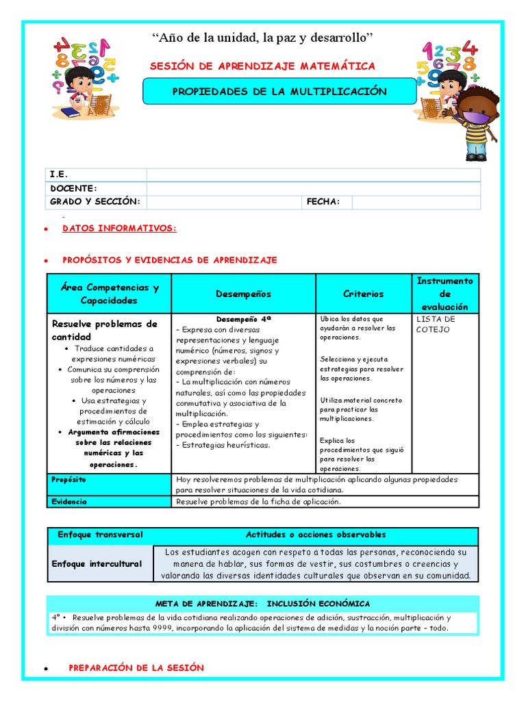 4° Ses Mate Mart 13 Propiedades de La Multiplicación | PDF | Multiplicación | Aprendizaje